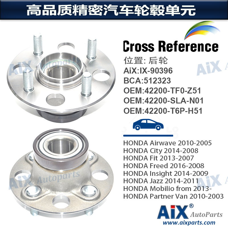 R174.91, RW8323, HUB227-40, WE60563 Rear Wheel Bearing and Hub Assembly ...
